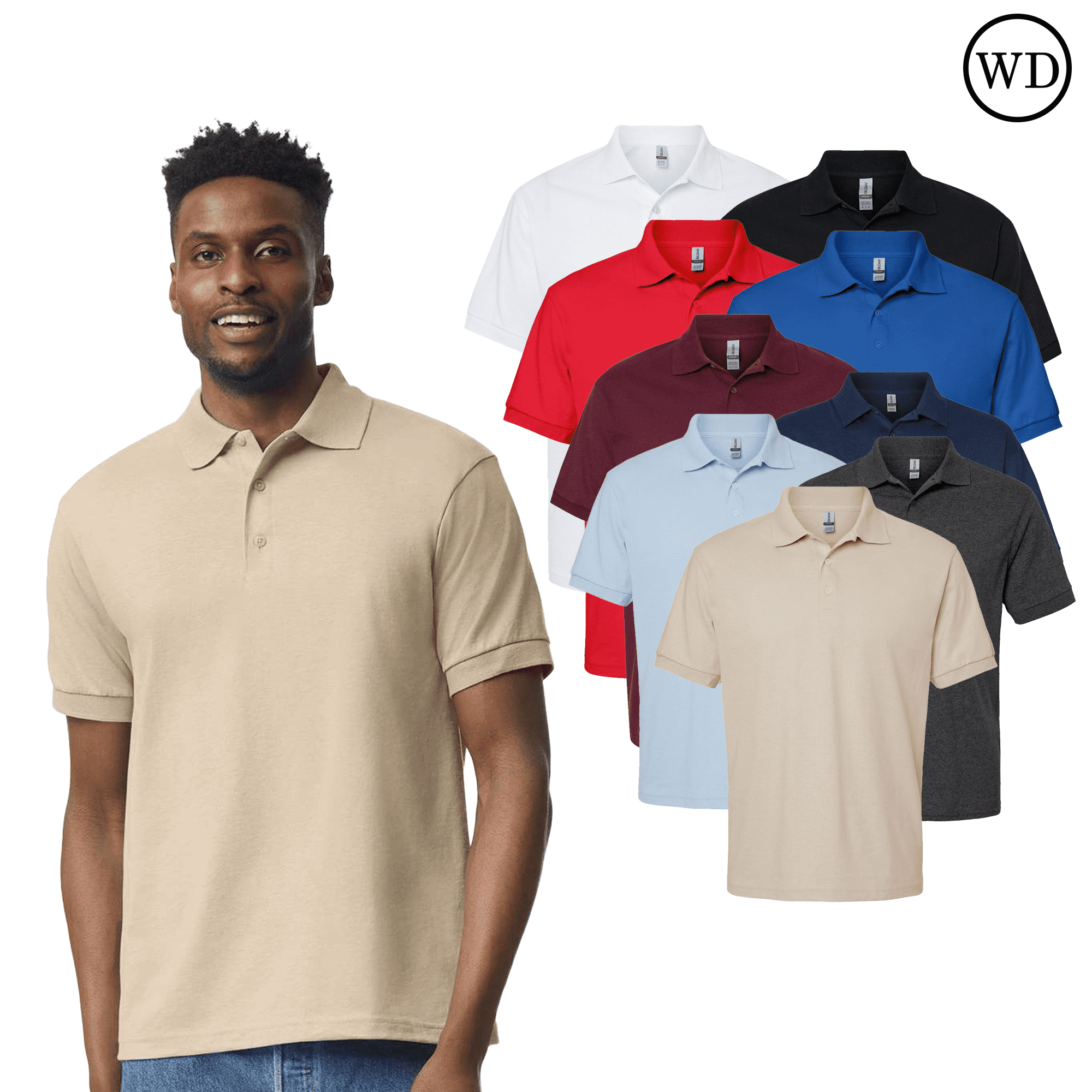 Gildan DryBlend Jersey Polo Shirt, 50/50 Cotton/Polyester, Polo Tee For ...