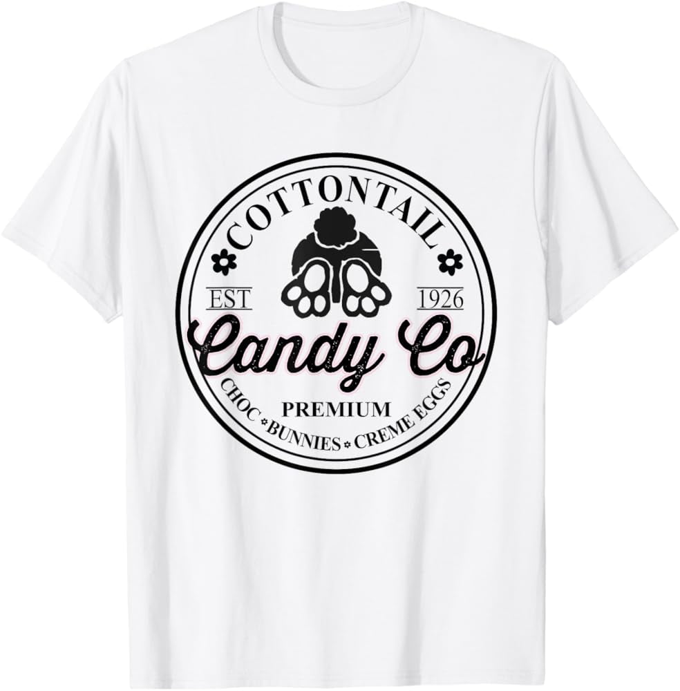 Gildan Easter Cottontail Candy Co Cute Bunny Rabbit Easter Day T-Shirt ...
