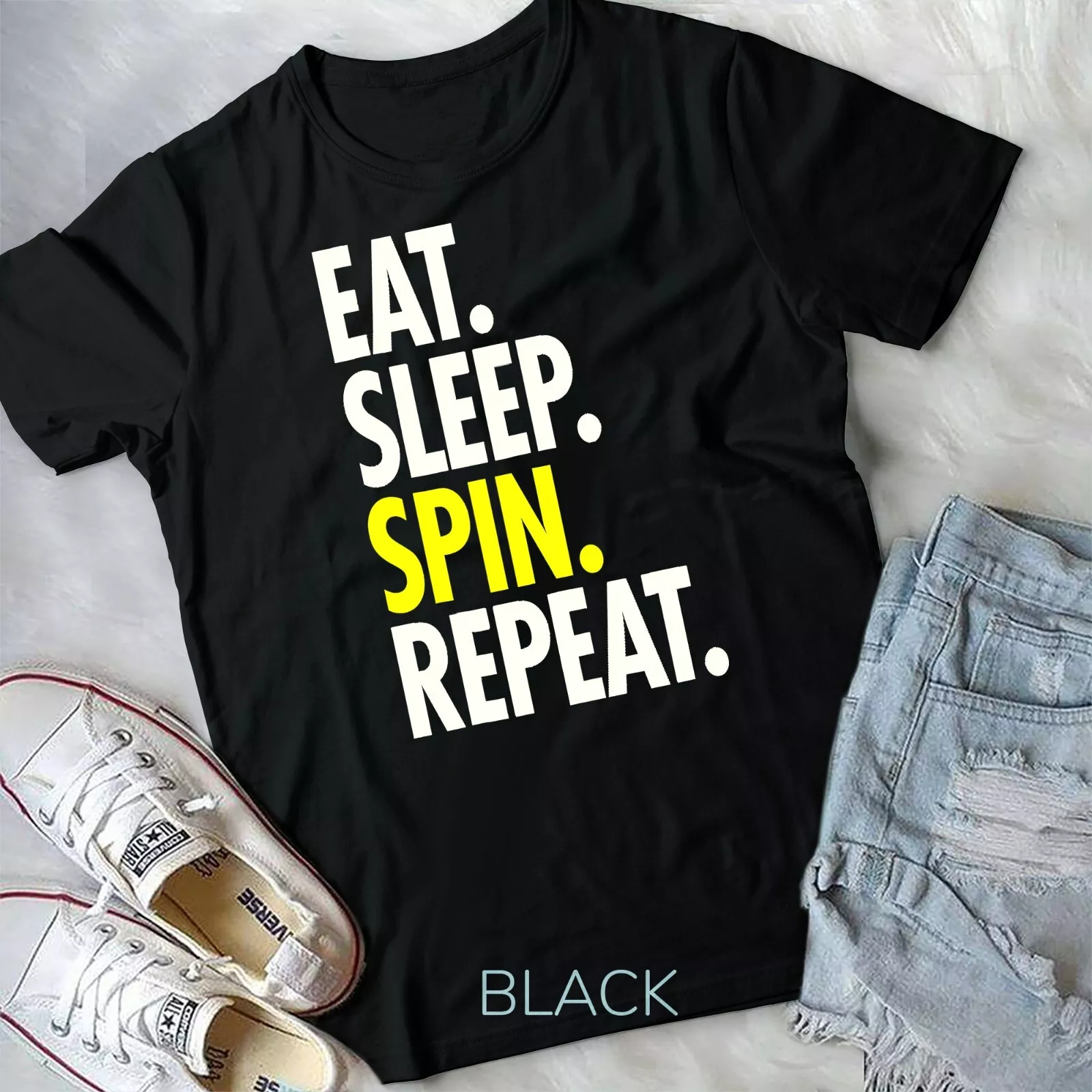 Gildan Eat Sleep Spin Repeat Spinning Women Bike Cycling Mom Gift Unisex T-Shirt - Walmart.com