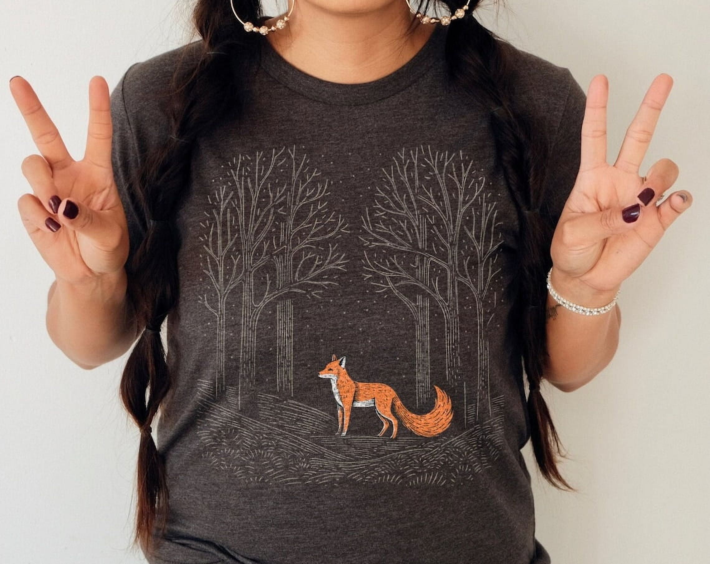 Gildan Enchanted Forest Fox Shirt With Folklore Inspired Woodland ...