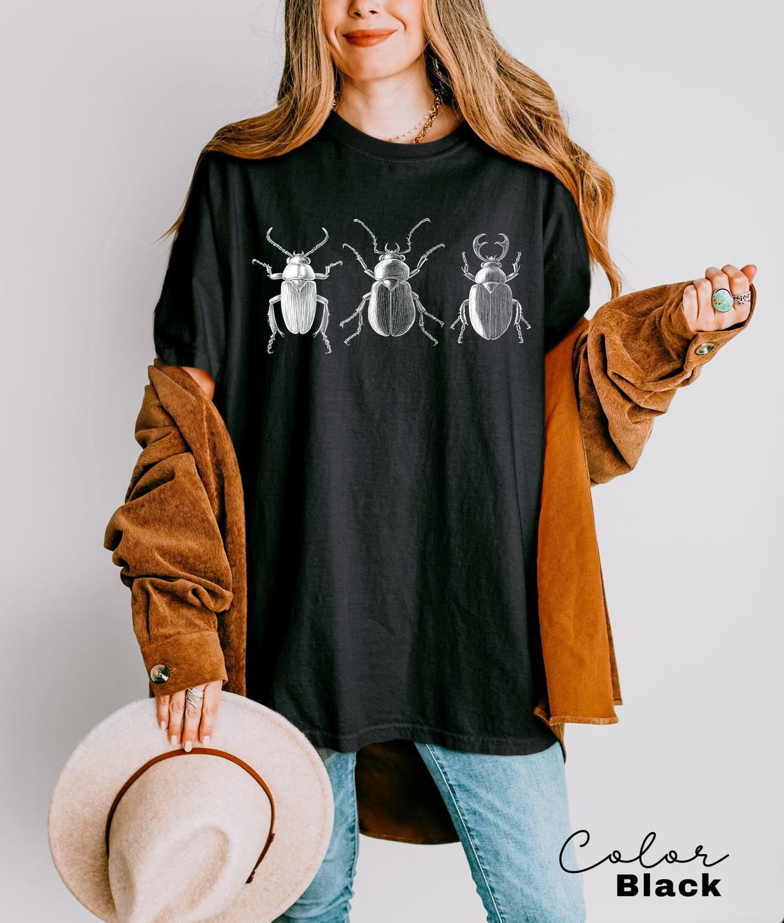 Gildan Entomology Insect Tee, Vintage Beetles Graphic With Cottagecore ...