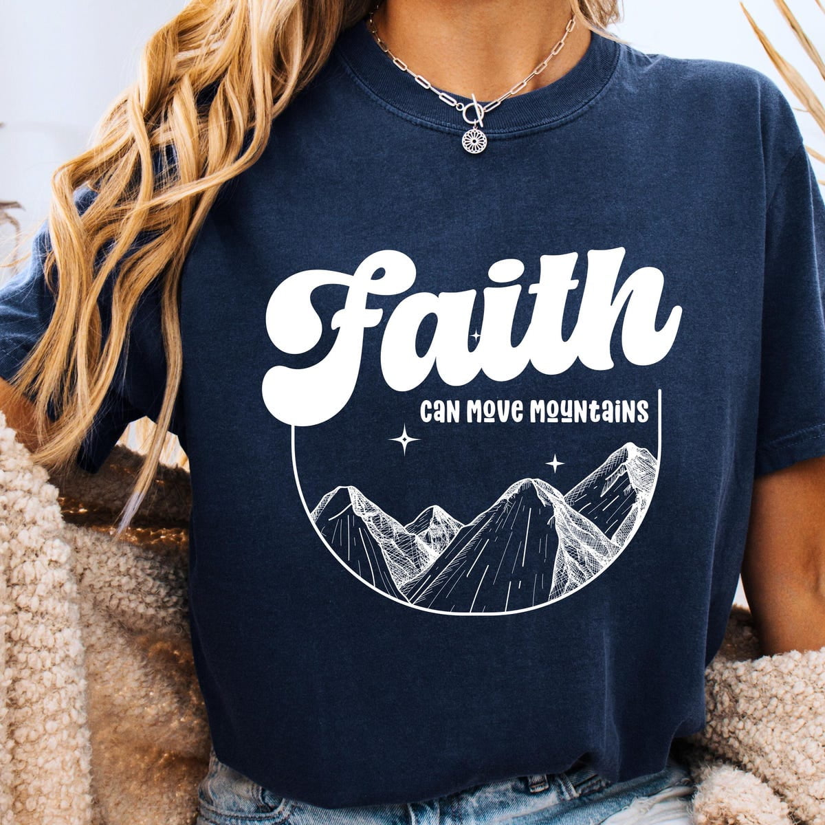 Gildan Faith Can Move Mountains Tee, Motivational Christian Shirt With ...