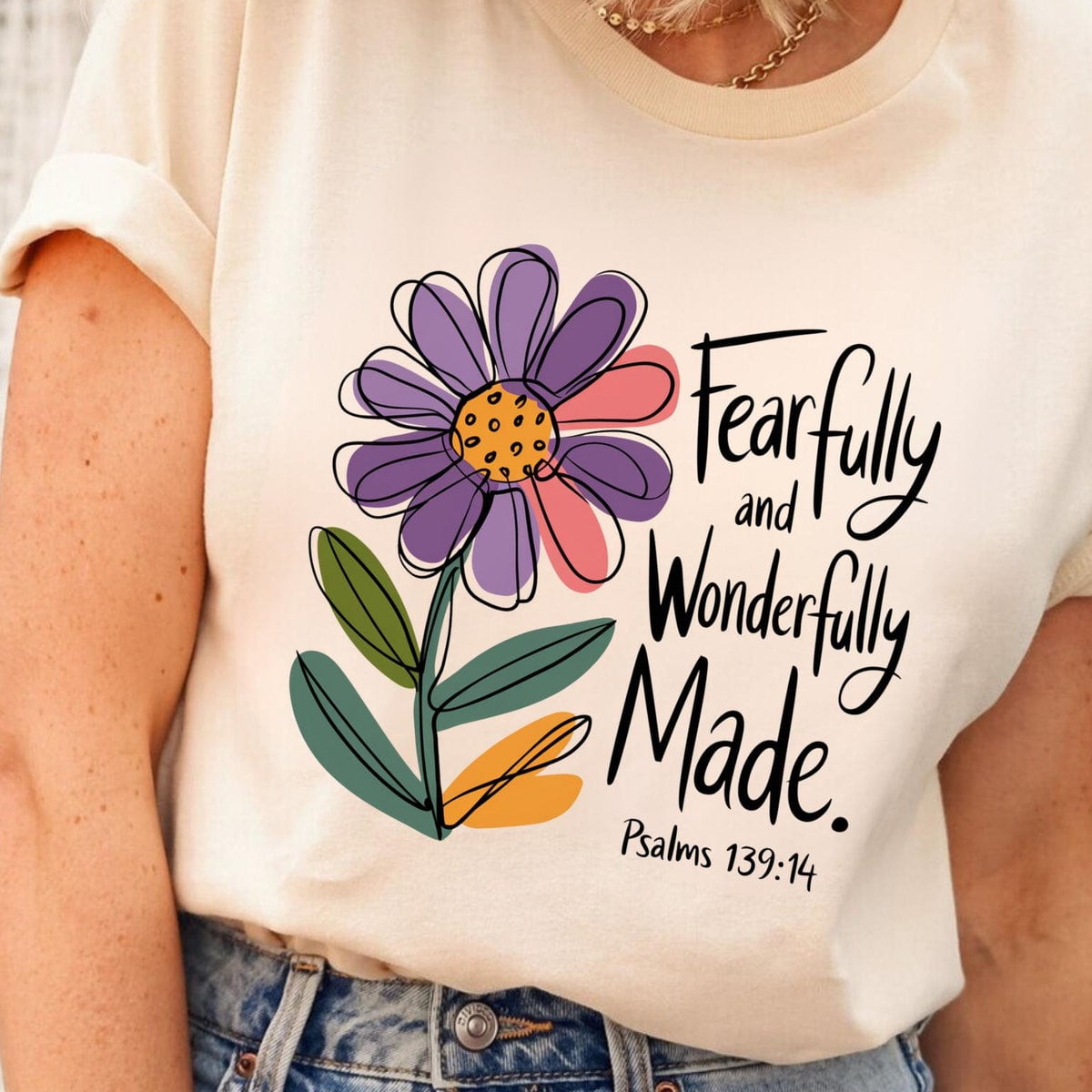 Gildan Fearfully And Wonderfully Made Tee, Motivational Christian Shirt ...