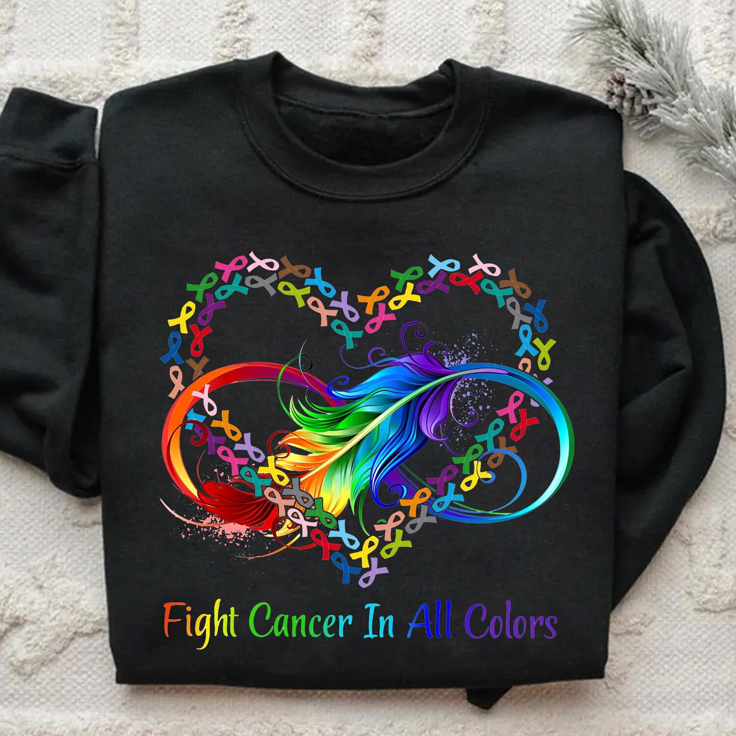 Gildan Fight In All Colors t-shirt Design | Rainbow Awareness Ribbon ...