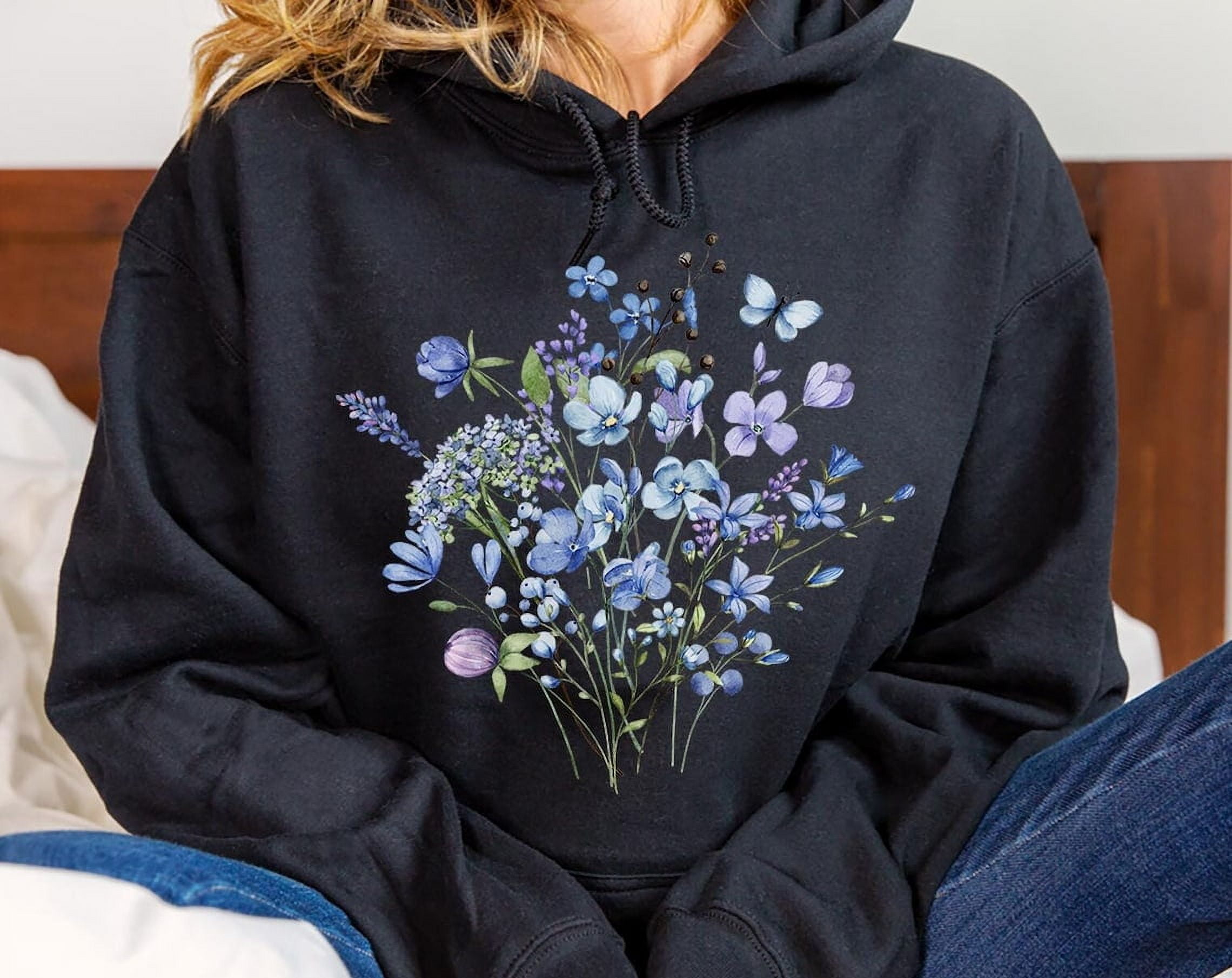 Gildan Floral Graphic Boho Shirt Featuring Pressed Wildflowers Design ...