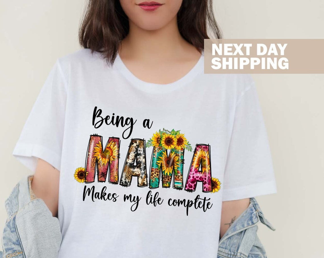 Gildan Floral Mama T-Shirt, Blessed Mom Tee, Mom Life Gift, S-5XL Shirt ...