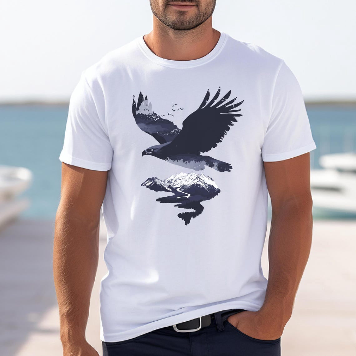 Gildan Forest Eagle Tee With Wildlife And Camping Theme, Outdoor Nature ...