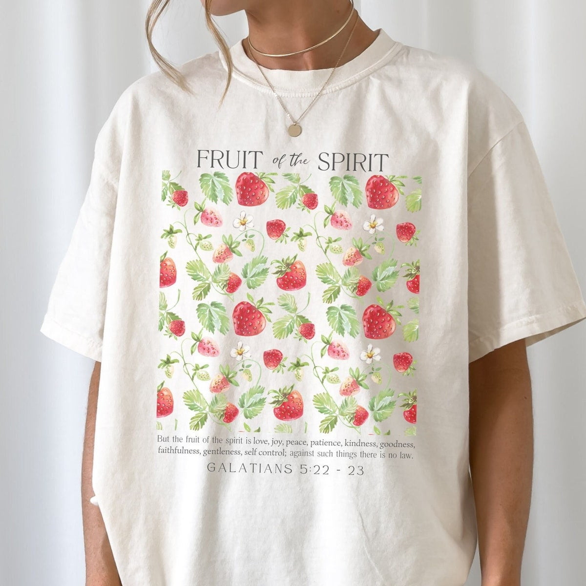 Gildan Fruit Of The Spirit Shirt, Trendy Strawberry Tee With Bible Verse And Cottagecore Style ...