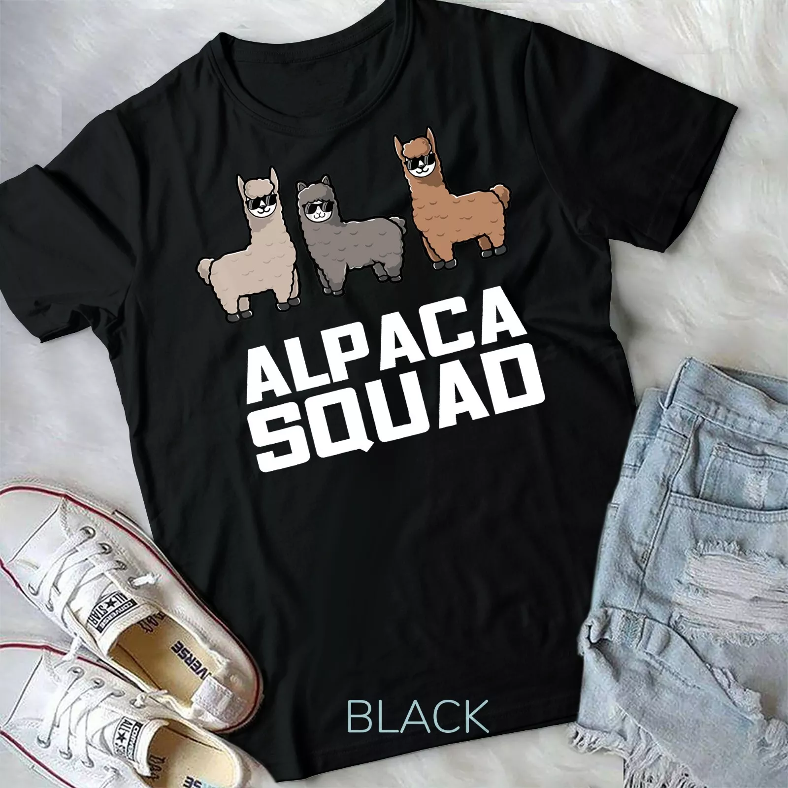 Gildan Funny Alpaca T-Shirt For Alpaca Squad Lovers Unisex T-Shirt ...