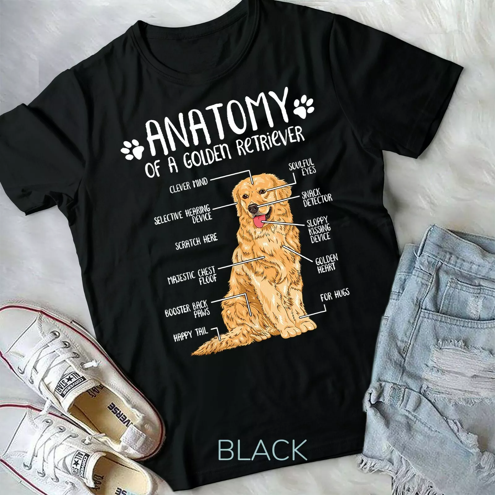 Gildan Funny Anatomy Golden Retriever Dog Lover Gift Unisex Form T-Shirt - Walmart.com