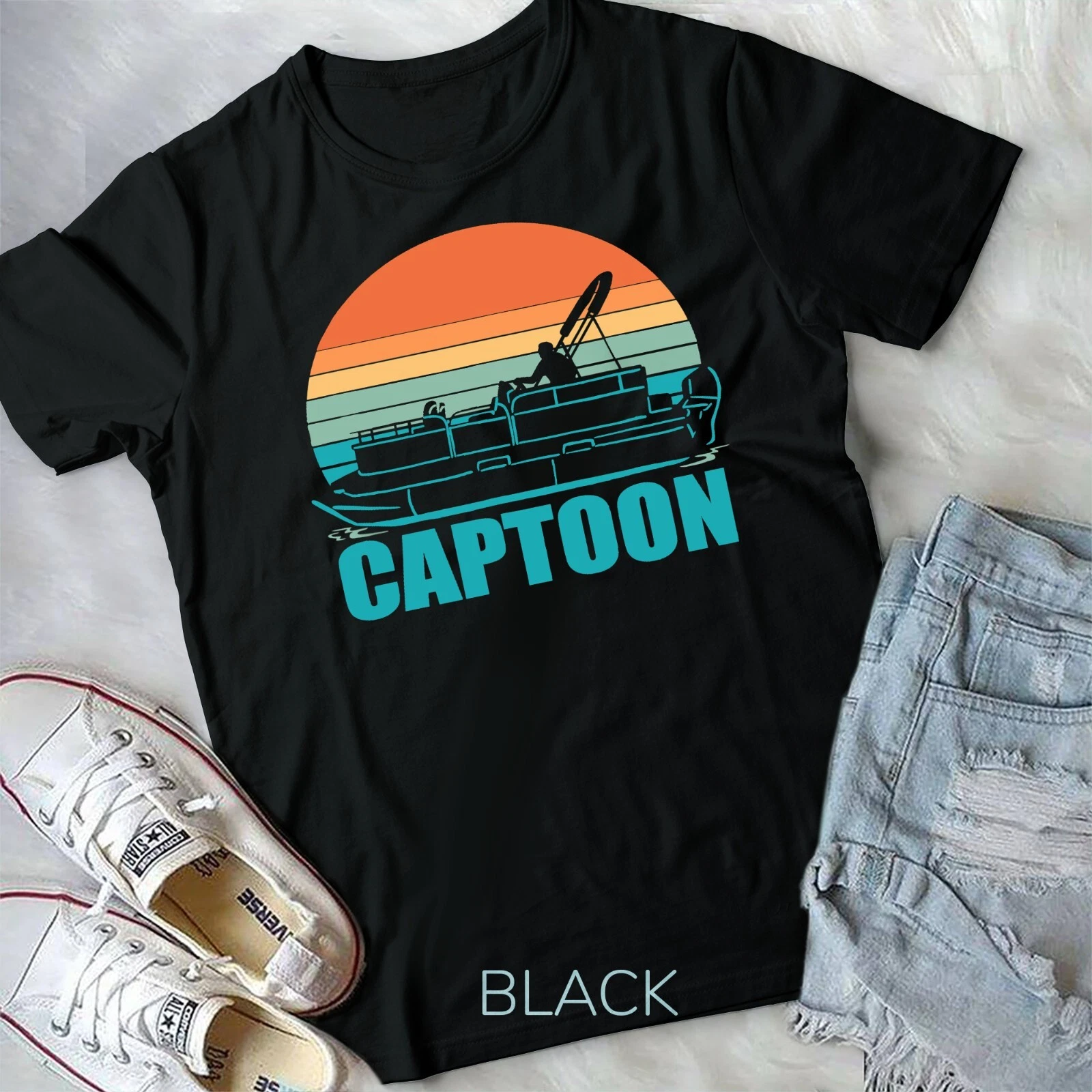 Gildan Funny Boating Captoon Pontoon Tritoon Captain Pontoon Boat ...