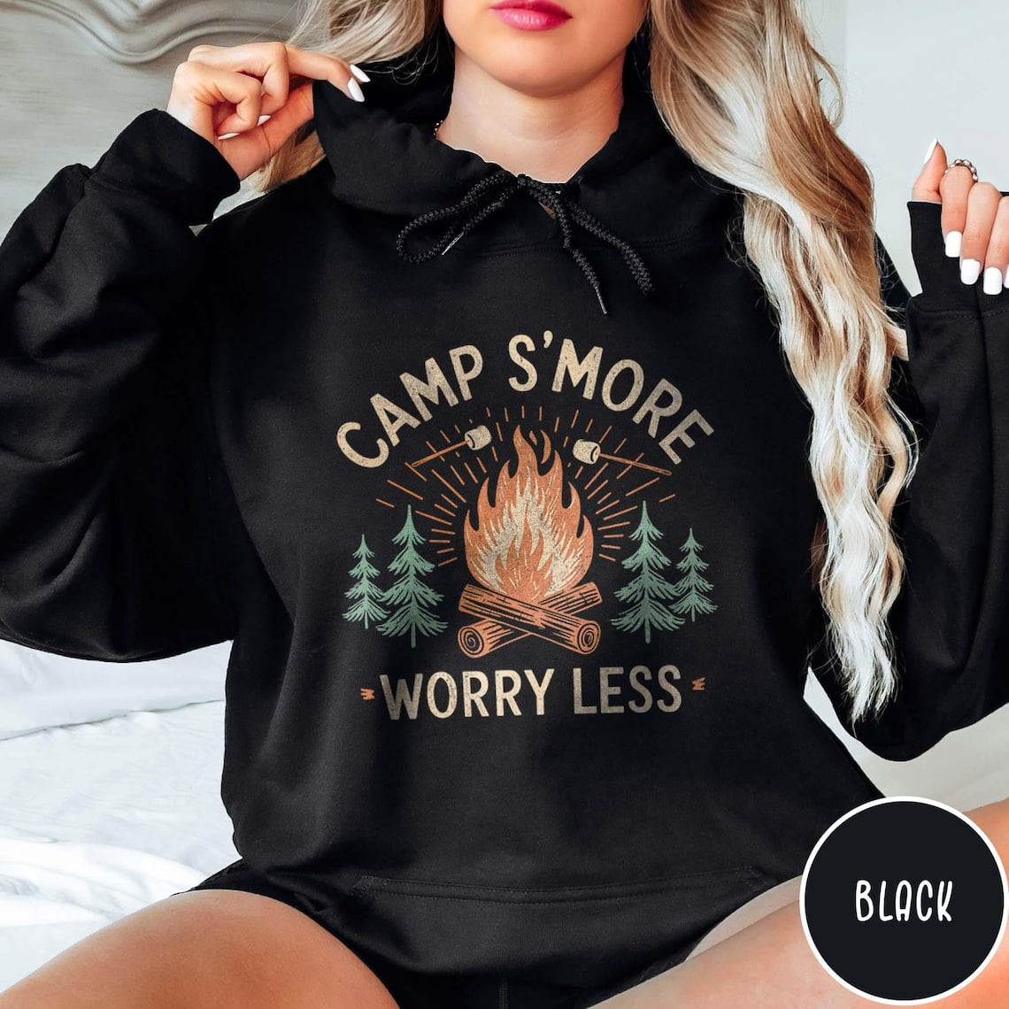 Gildan Funny Camping Tee With Smores Design, Gift For Outdoor Adventure ...