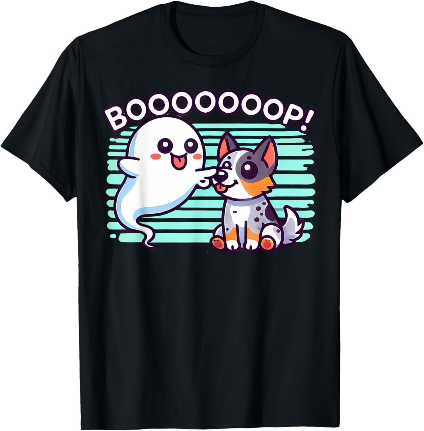 Gildan Funny Halloween Ghost Blue Heeler Boop Australian Cattle Dog T ...