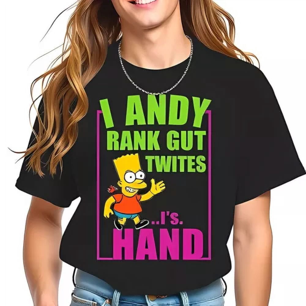 Gildan Funny Krusty the Clown Graphic T-Shirt "I ANDY RANK GUT TWITES ...