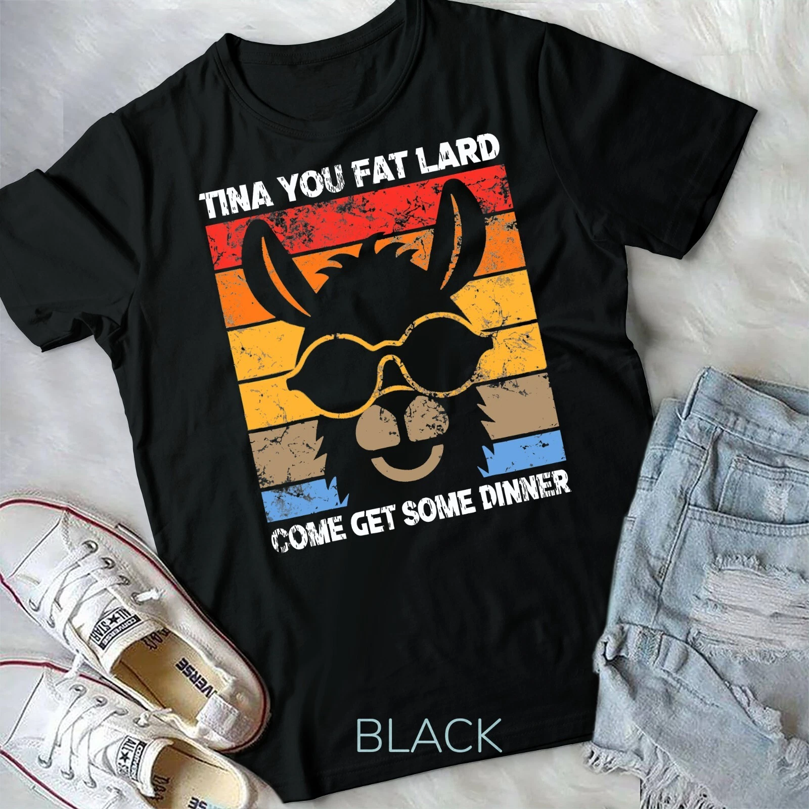Gildan Funny Llama Saying Tina You Fat Lard Alpaca T-Shirt Unisex T ...