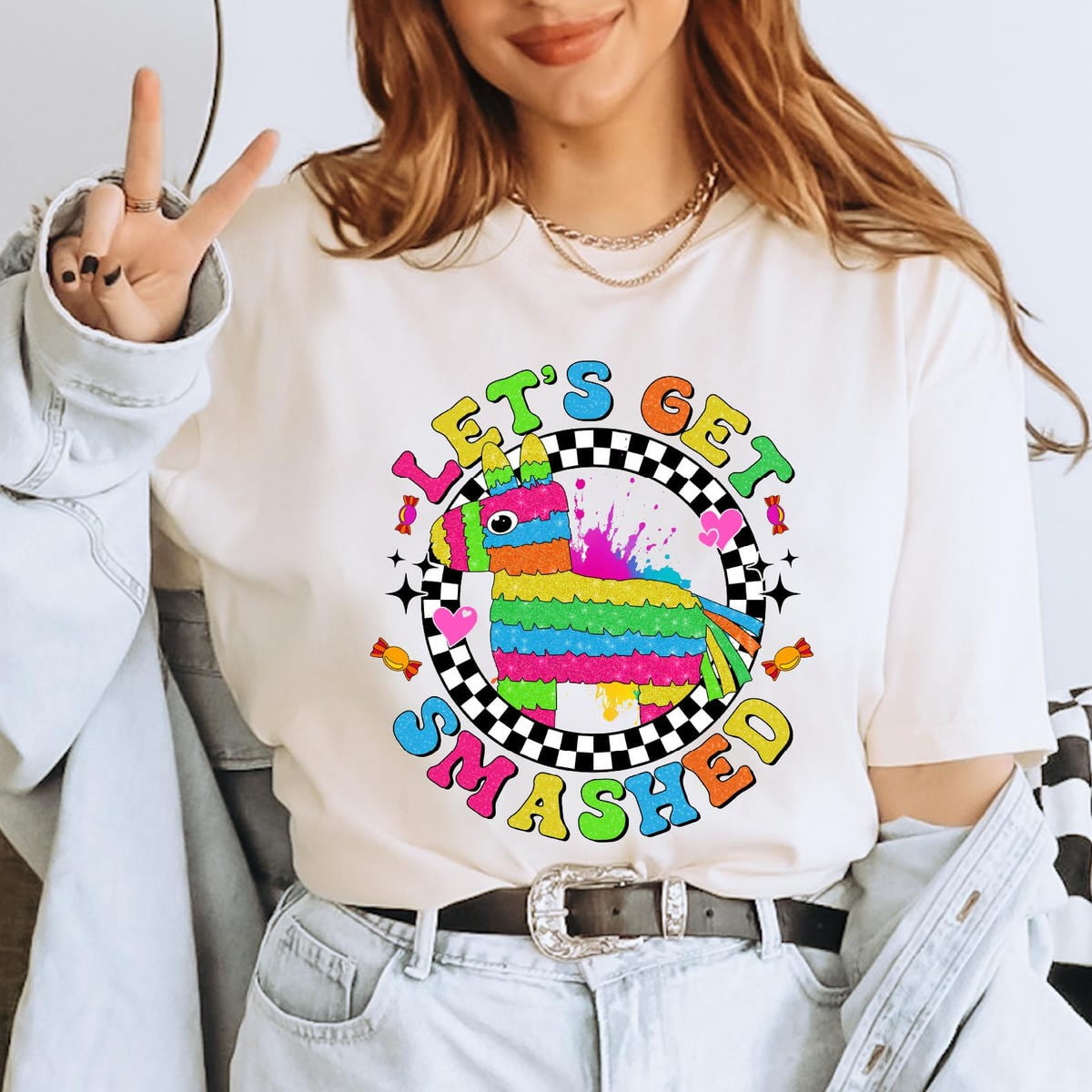 Gildan Funny Piñata Fiesta Tee, Let’s Get Smashed Graphic With Bold ...