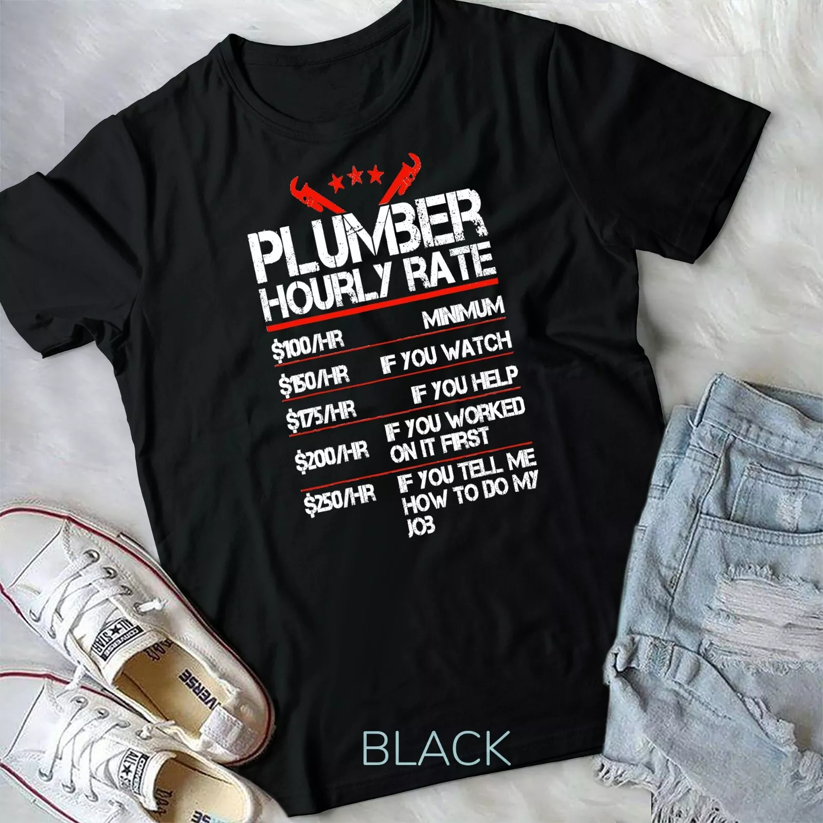 Gildan Funny Plumber Gifts Plumber Hourly Labor Rates Plumber Unisex T ...