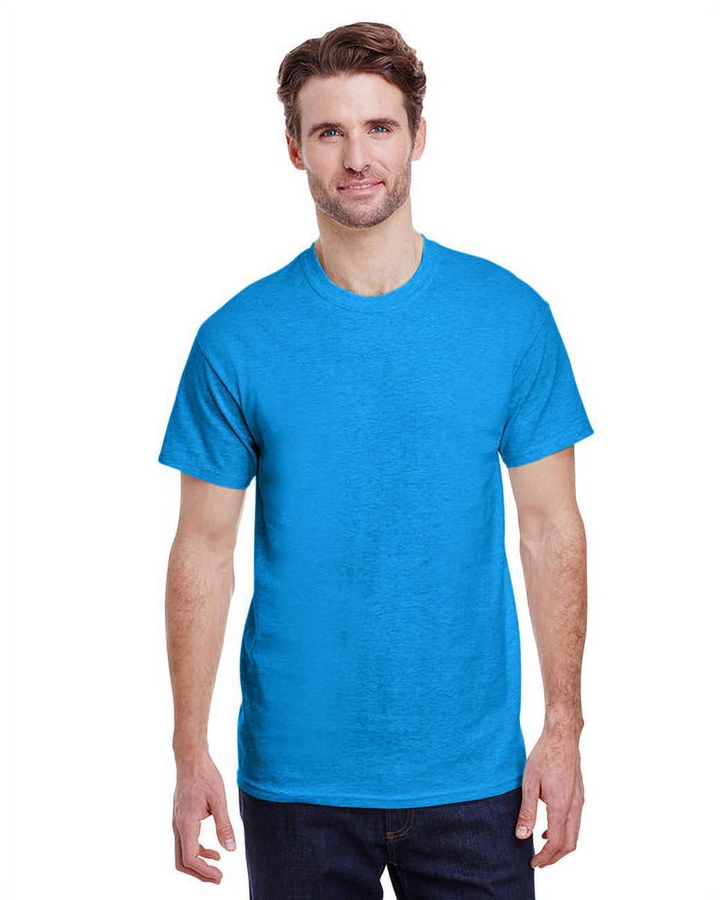 Gildan G500 Adult Unisex Heather Sapphire Heavy Cotton T-Shirts, 3 Pack ...