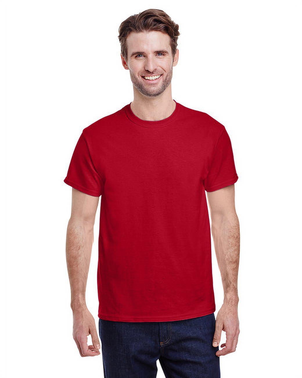 Gildan G500 Adult Unisex Red Heavy Cotton T-Shirts, 3 Pack in Size S ...