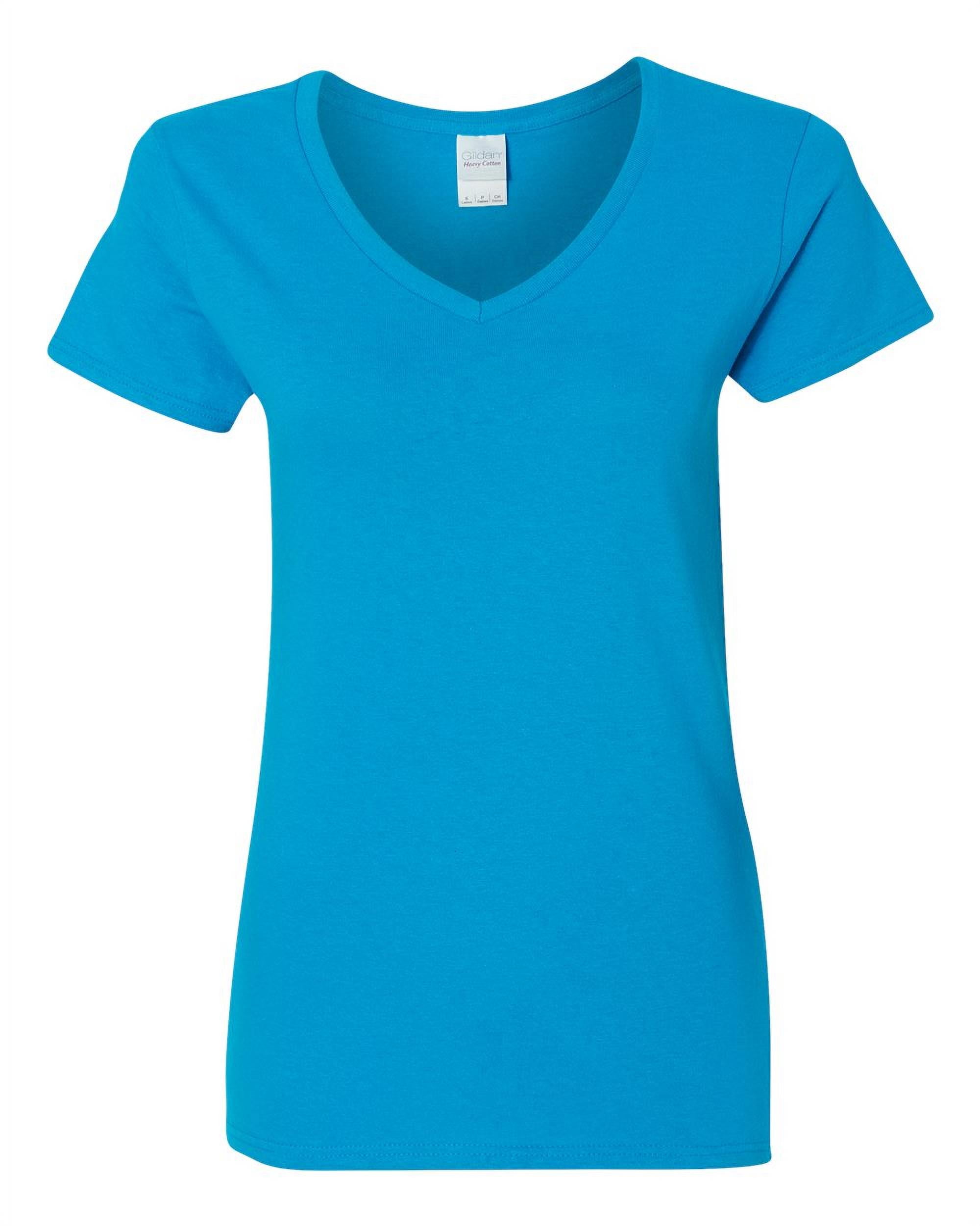 Gildan G500VL Ladies' Heavy Cotton™ 5.3 oz. V-Neck T-Shirt (2 PACK ...