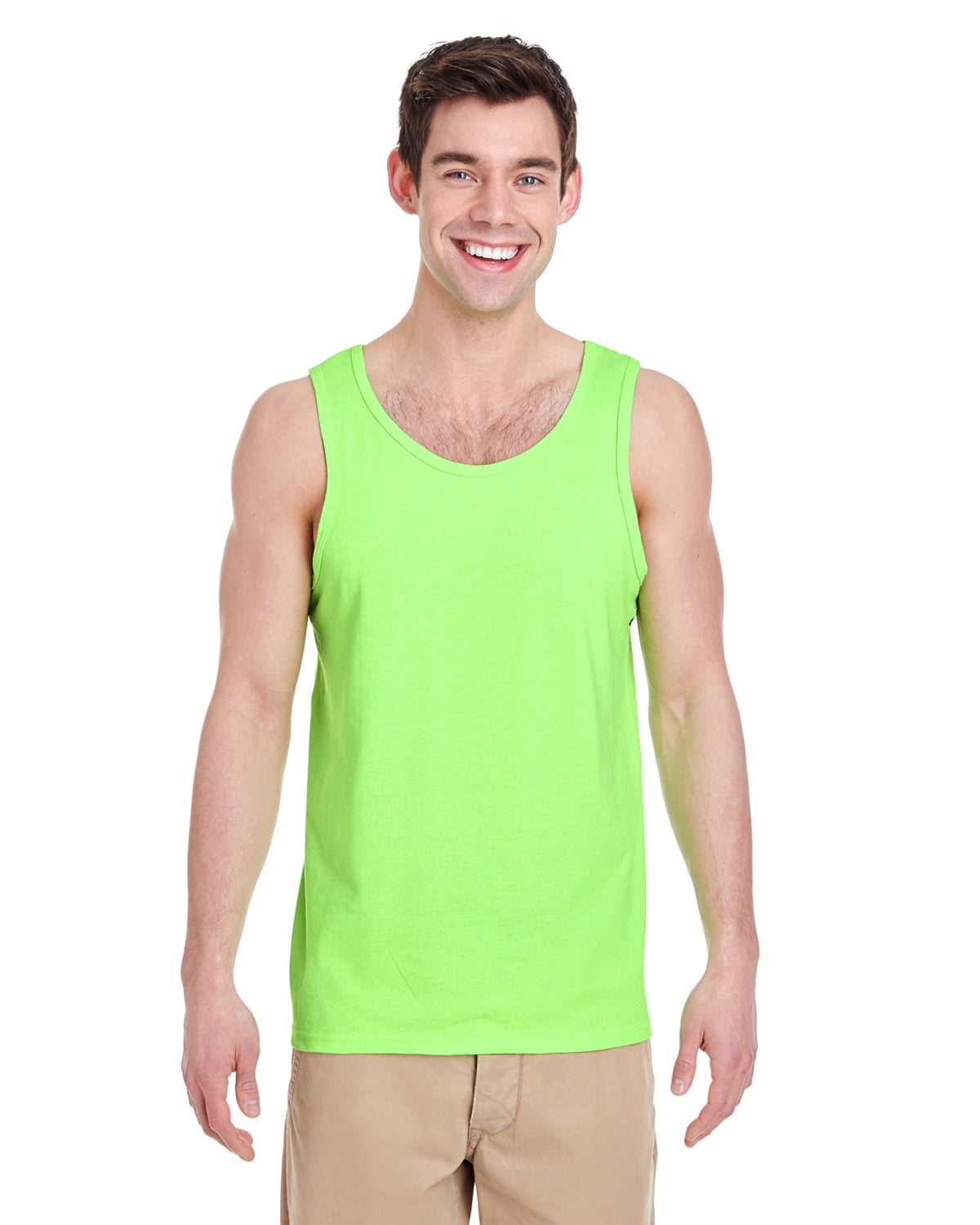 Gildan G520 Heavy Cotton Tank Top, Neon Green, XL, Pack 12, Mens Tank ...
