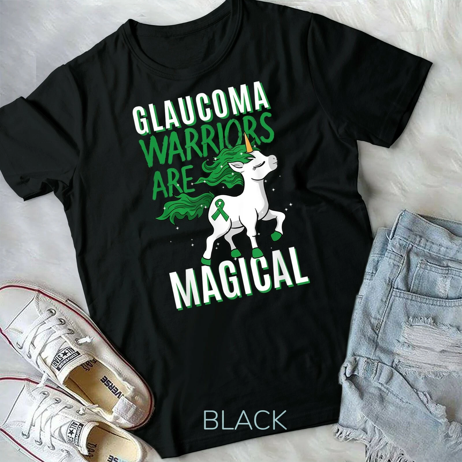 Gildan Glaucoma Warrior Open-Angle Close-Angle Eye Nerve Unicorn Unisex Youth T-shirt - Walmart.com