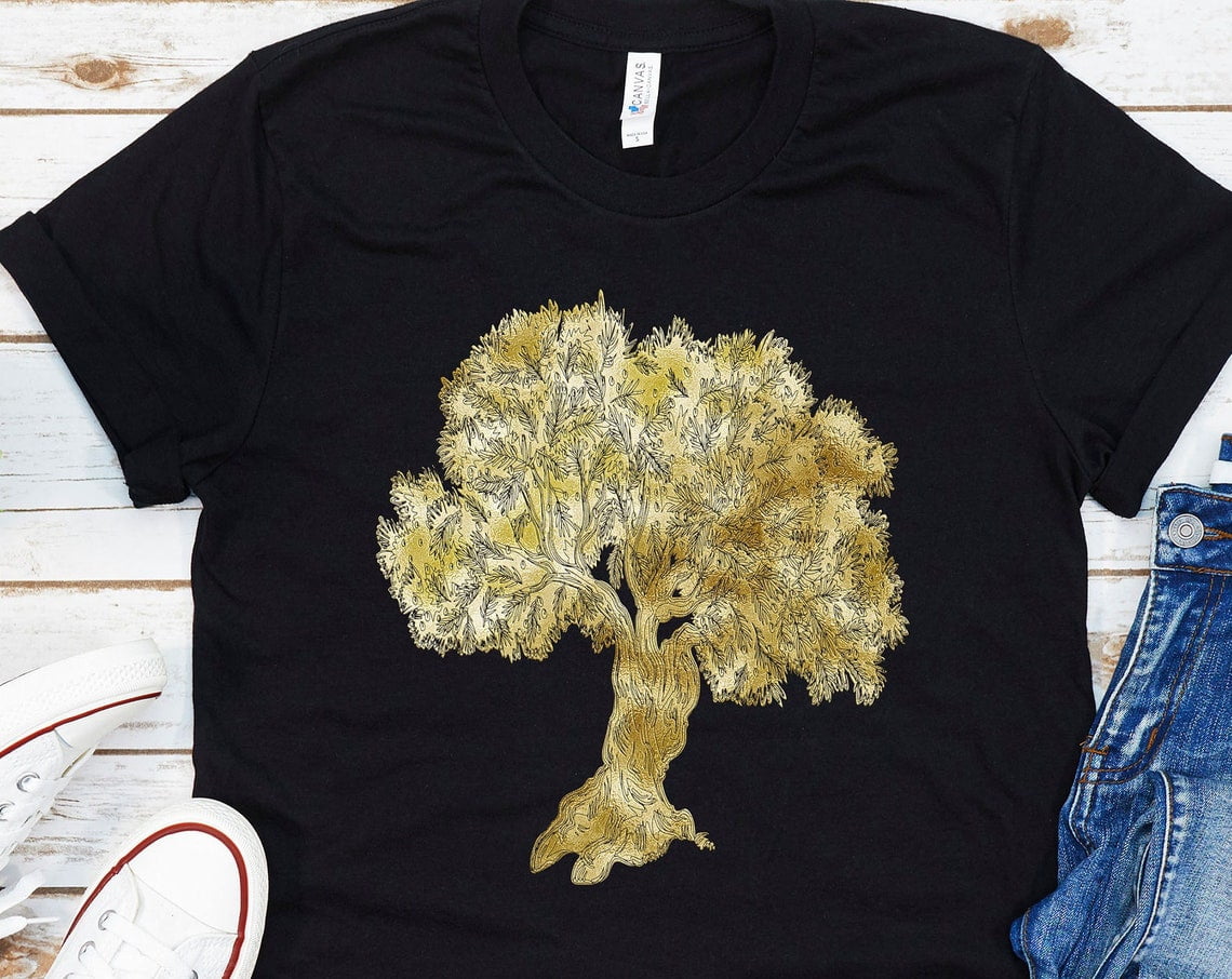 Gildan Gnarled Tree Of Life Shirt With Vintage Nature Art, 90s Inspired ...