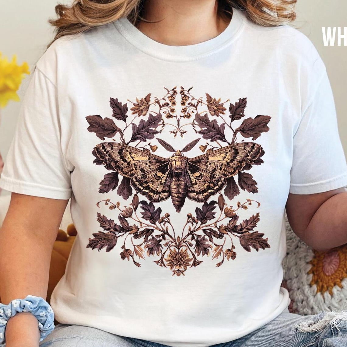 Gildan Gothic Moth Graphic Shirt With Cottagecore And Goblincore ...