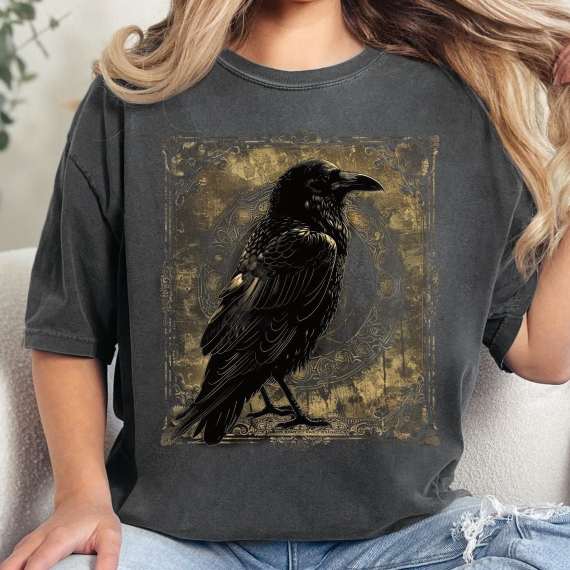 Gildan Gothic Raven Graphic Shirt With Tarot Card And Crow Symbolism ...