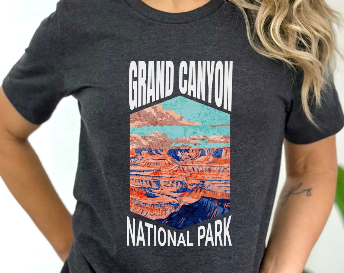 Gildan Grand Canyon Arizona Tee With Retro National Park Design, Nature Adventure Shirt For ...