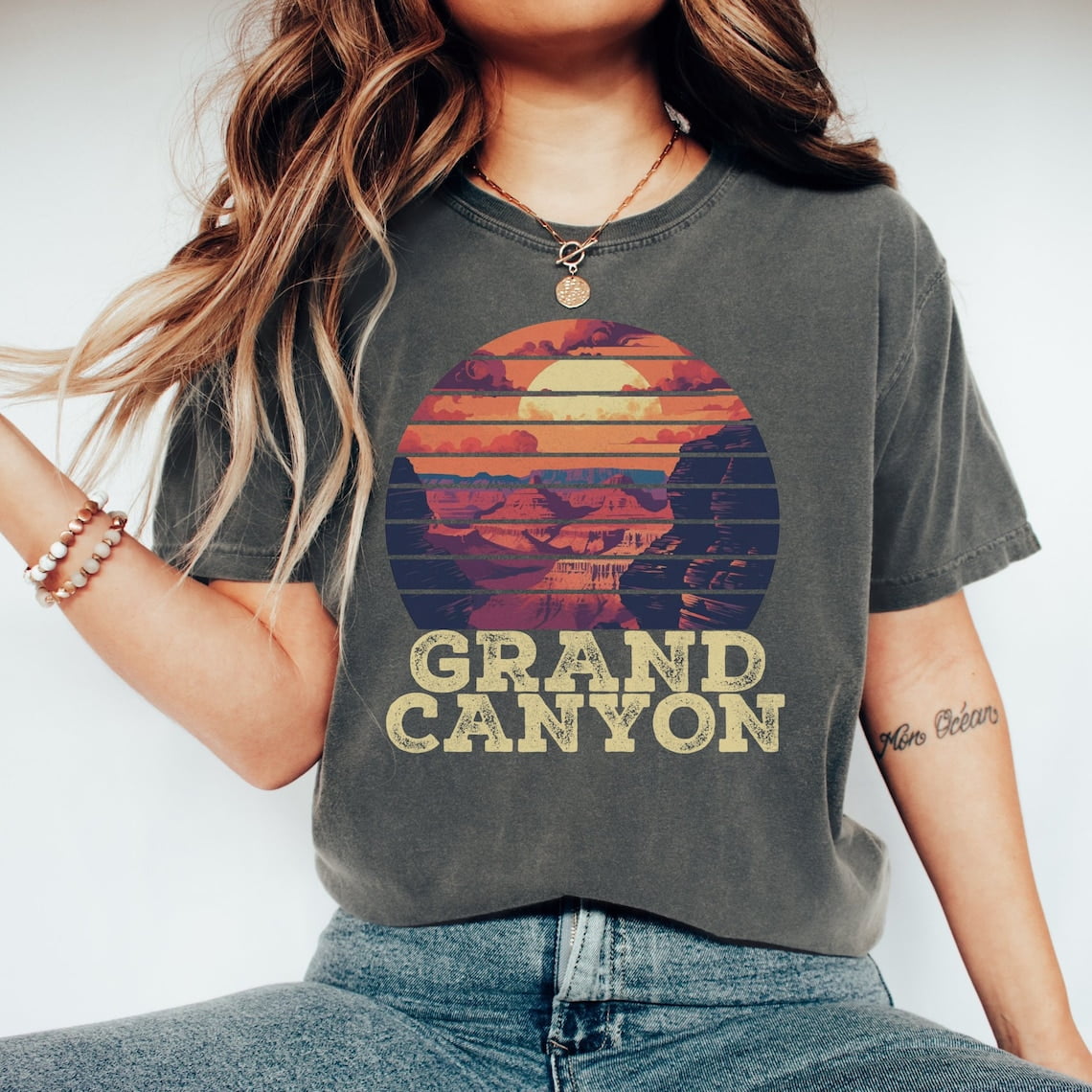 Gildan Grand Canyon Sunset Shirt With Retro National Park Theme, Travel ...