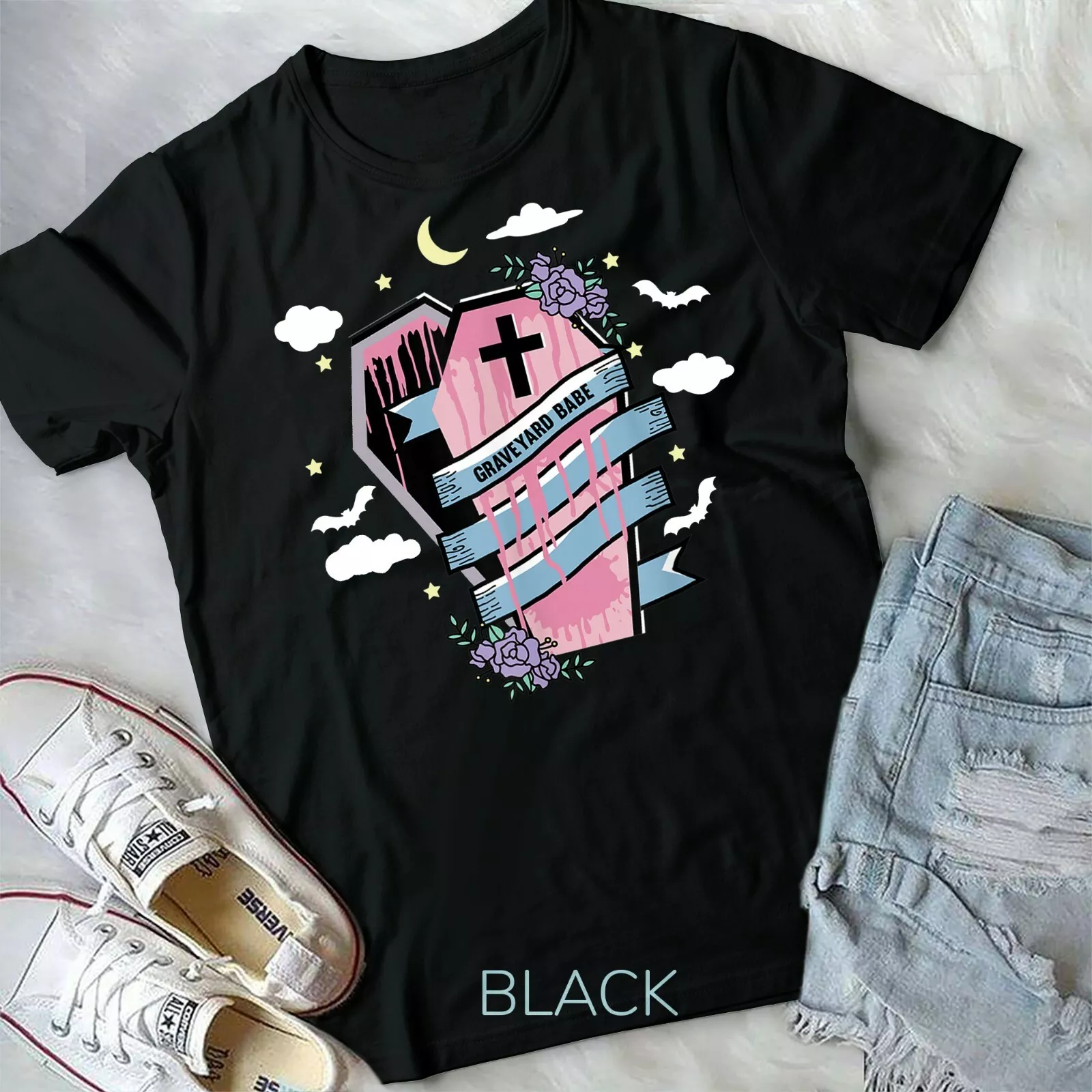 Gildan Graveyard Babe - Pastel Goth Aesthetic E-Girl Soft Goth Girl ...