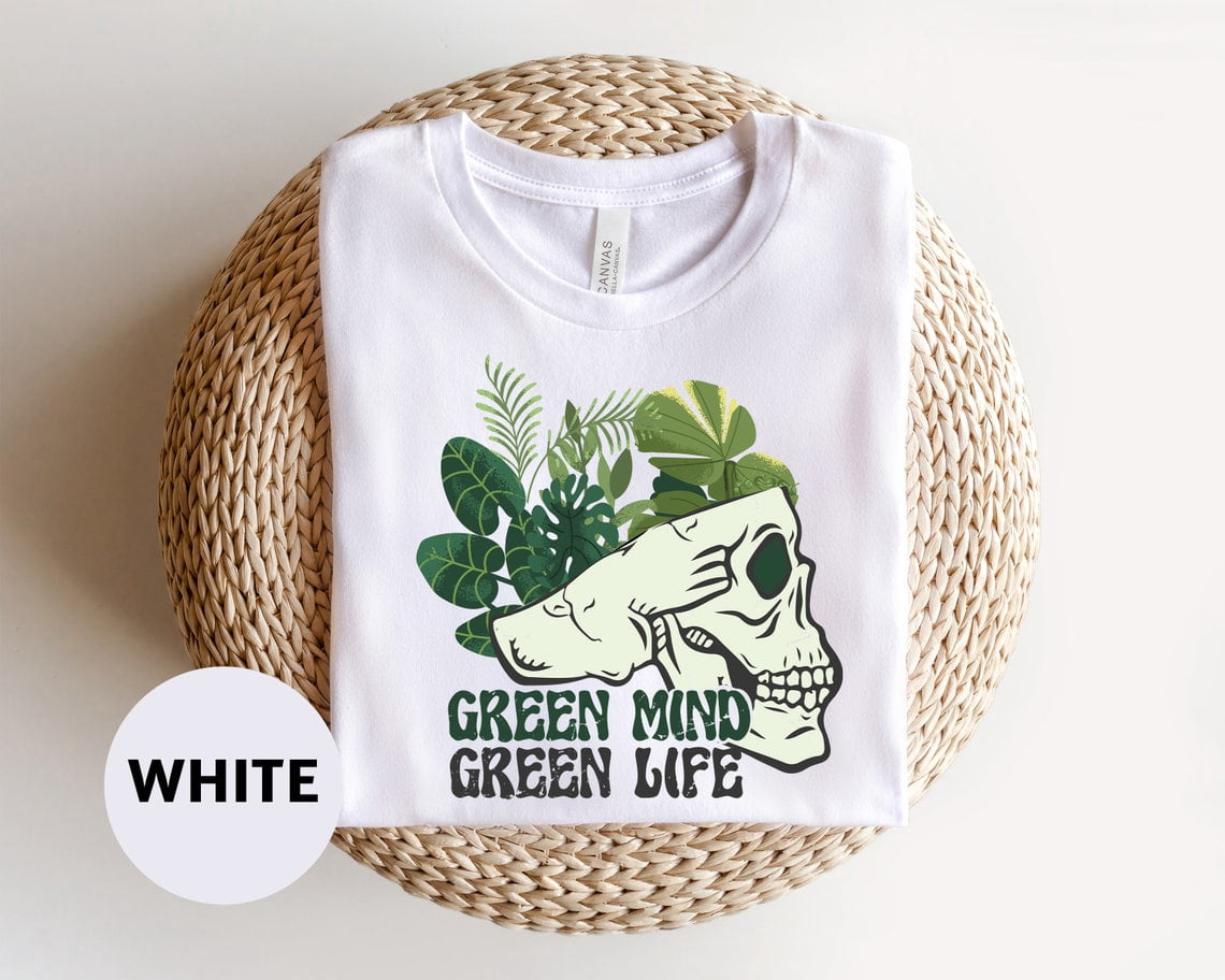 Gildan Green Mind Green Life Tee, Botanical Graphic For Plant ...
