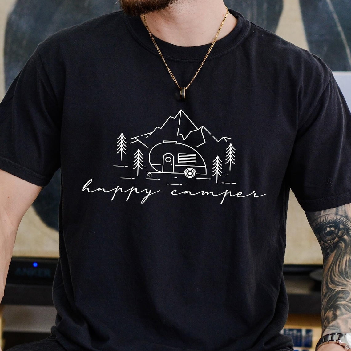 Gildan Happy Camper Shirt With Fun Outdoor Theme For Family Adventures ...