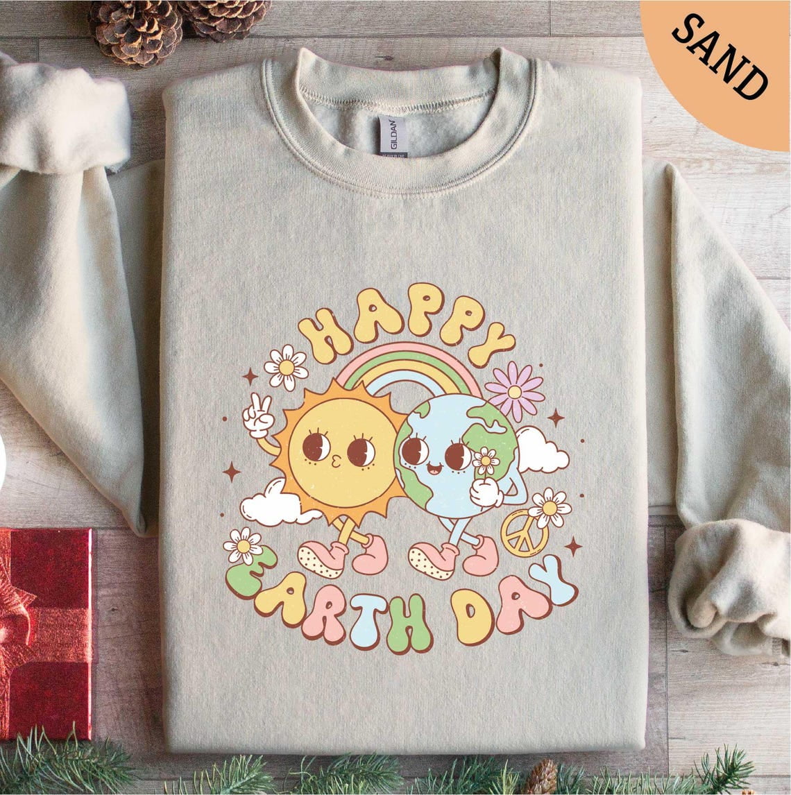 Gildan Happy Earth Theme Shirt With Eco-Friendly Design For ...