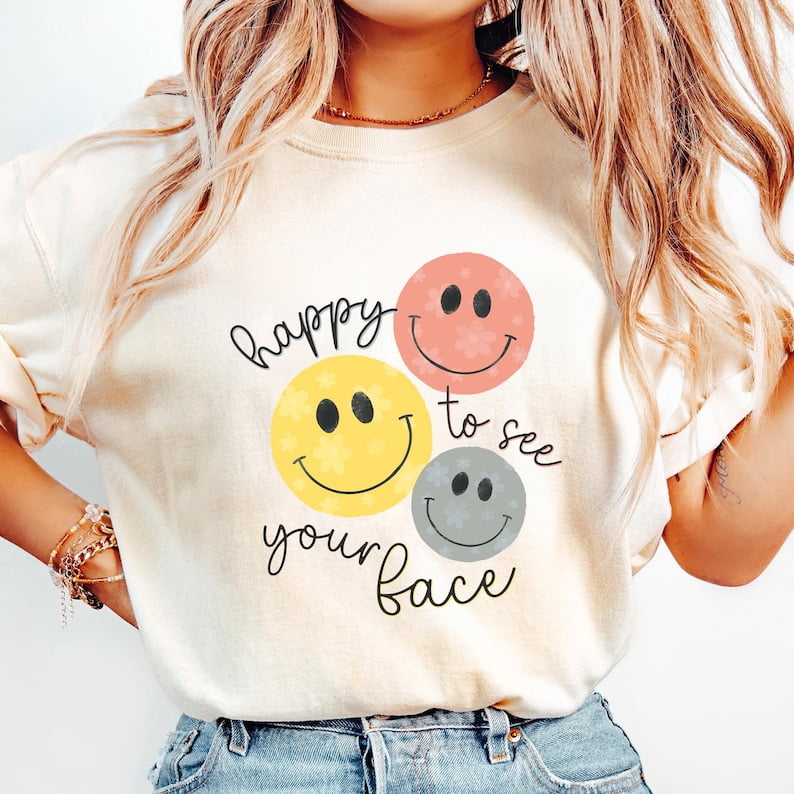 Gildan Happy To See Your Face Shirt, Back To School Teacher Shirt ...