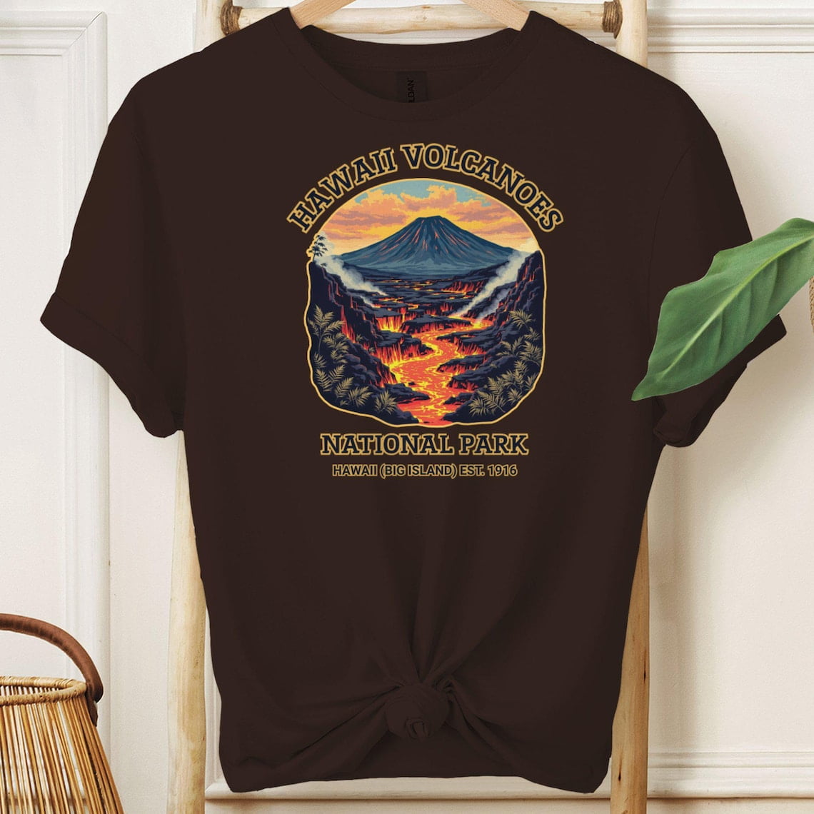 Gildan Hawaii Volcanoes National Park Tee With Big Island Scenic Art ...