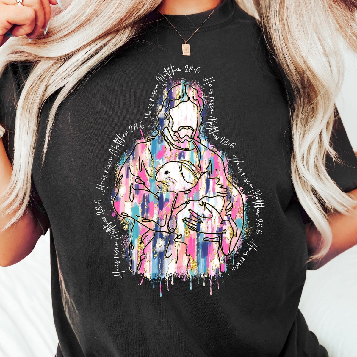Gildan He Is Risen Brush Stroke Tee, Artistic Christian Shirt With ...