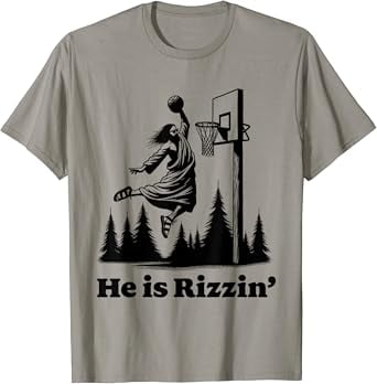 Gildan He Is Risen Meme Jesus Playing Basketball Funny Easter Hot ...