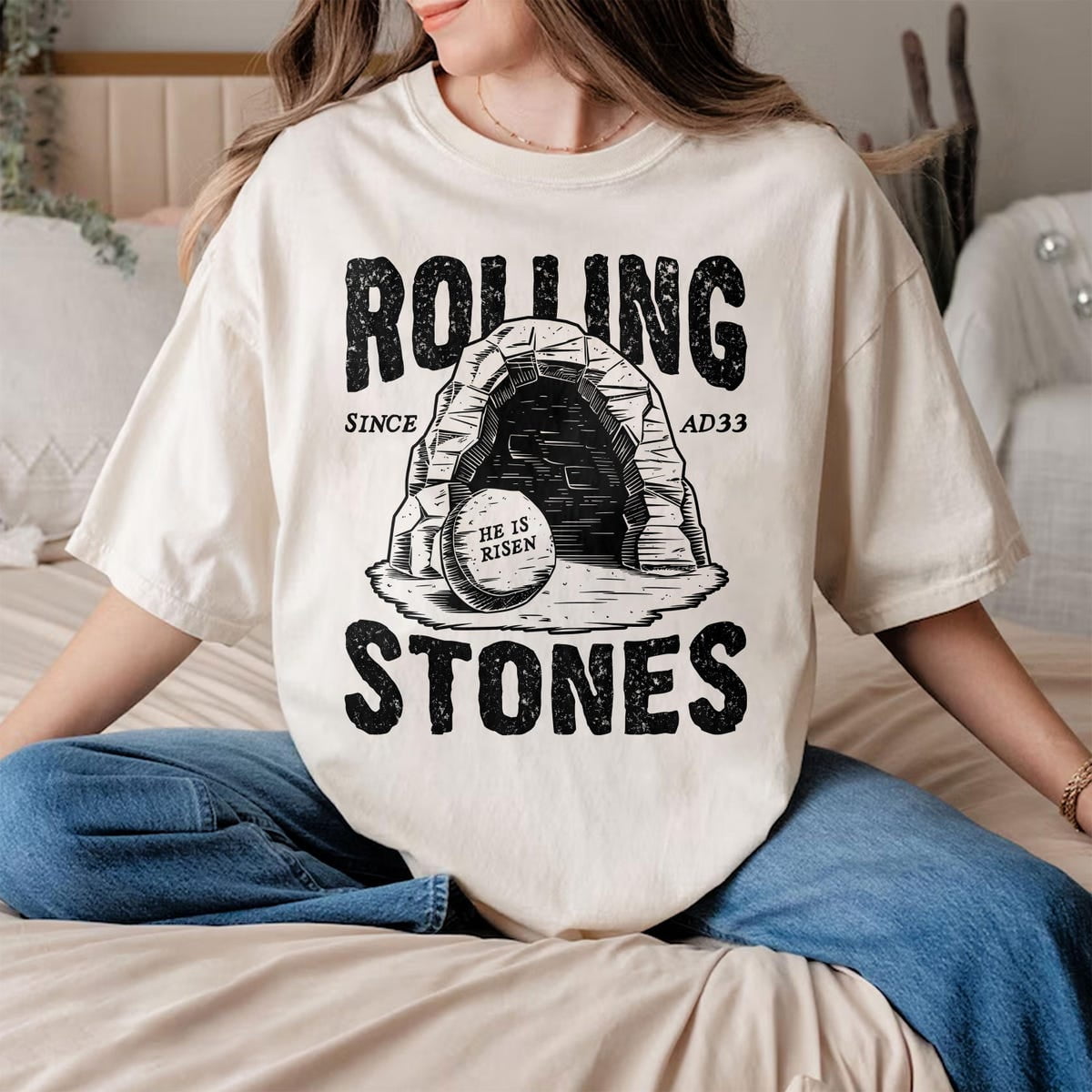 Gildan He Is Risen Shirt, Christian Faith-Based Tee With Bible Verse And Resurrection Message ...