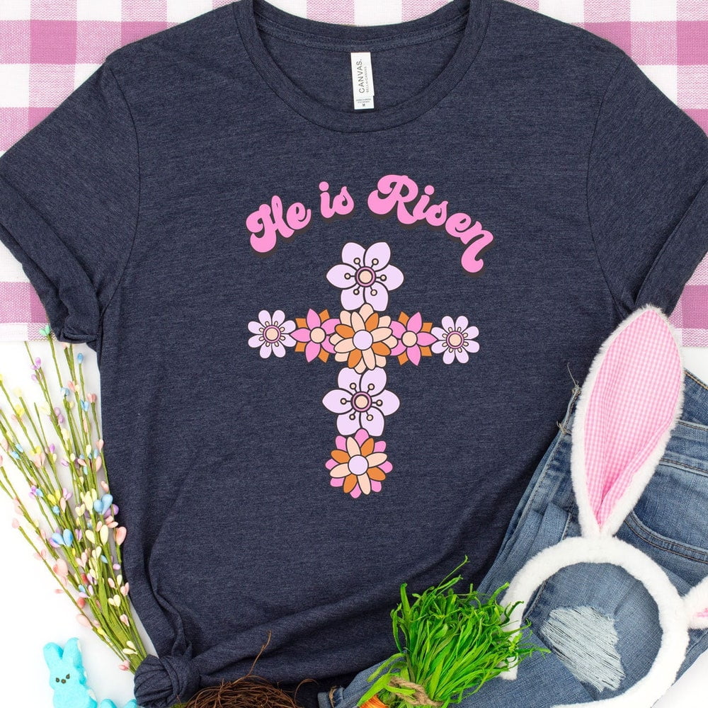 Gildan He is Risen Shirt, Christian Women Shirts, Motivational ...