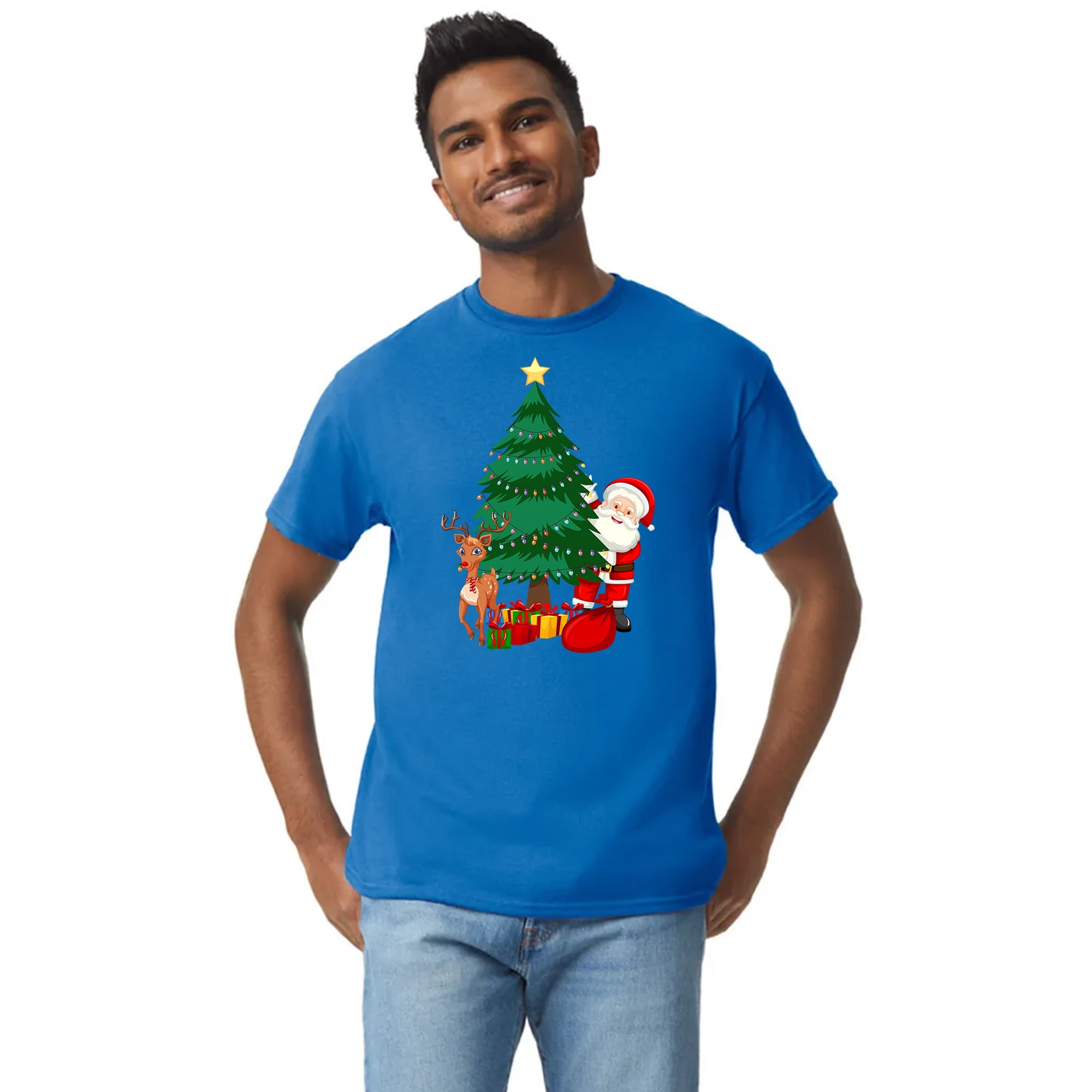 Gildan Heavy Cotton Christmas T-Shirt, Festive Santa Claus T-Shirt with ...