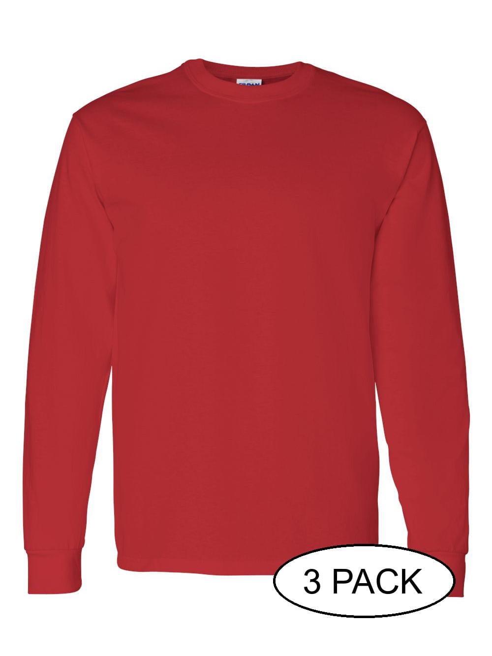 Gildan - Heavy Cotton™ Long Sleeve T-Shirt - 5400 - 3 Pack - Multi-Pack ...