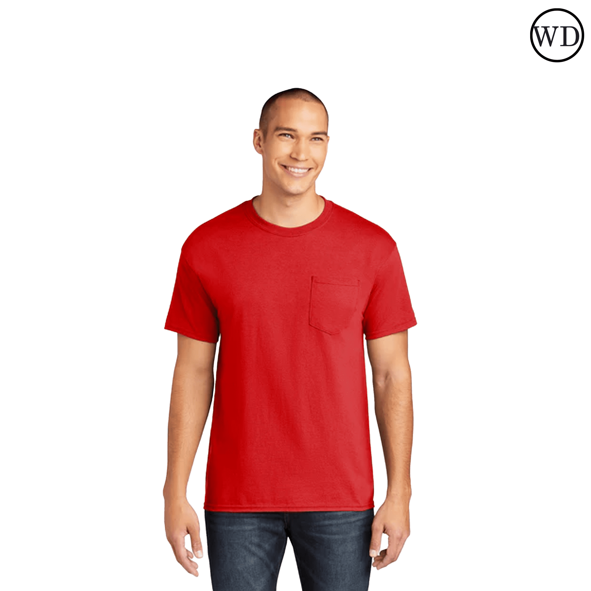 Gildan Heavy Cotton Pocket T-Shirt, Crewneck Short Sleeve Tee for Men ...