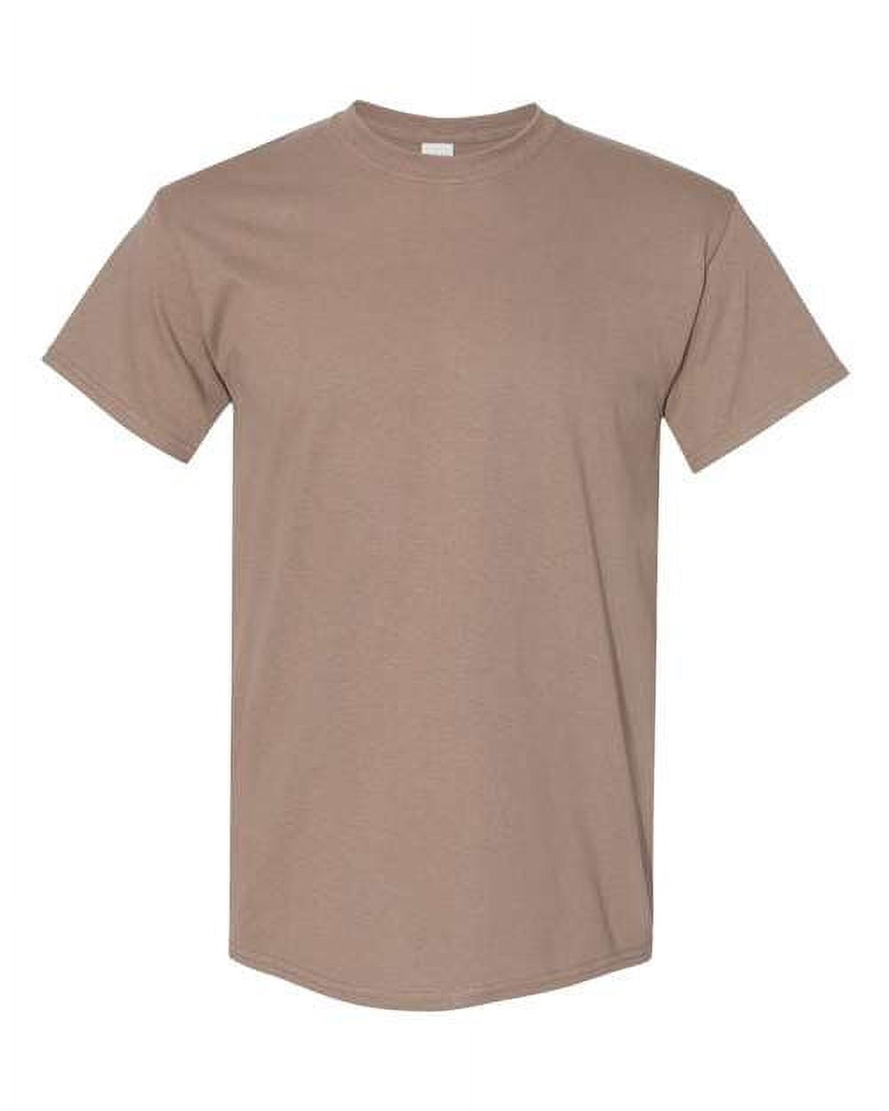 Gildan - Heavy Cotton T-Shirt - 5000 Brown Savana L 4 Pack - Walmart.com
