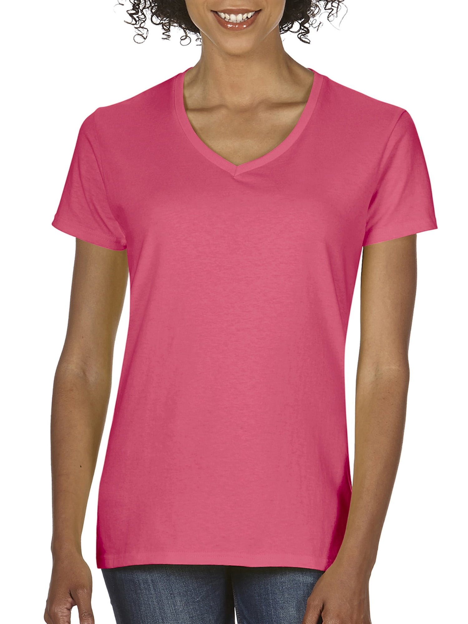 Gildan Heavy Cotton Womens Classic Short Sleeve V Neck T Shirt