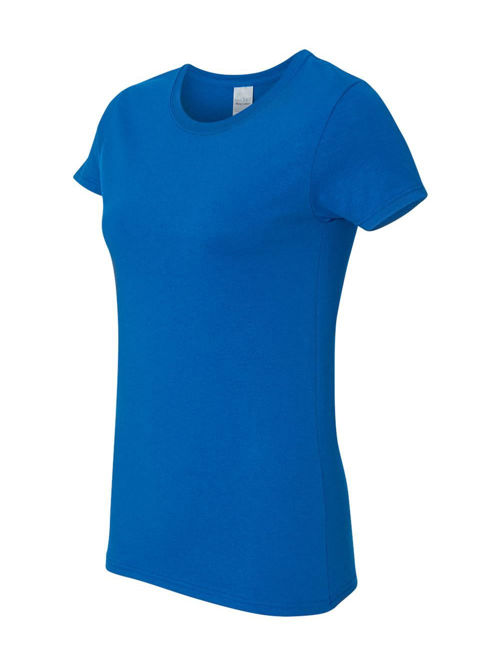 Gildan - Heavy Cotton Women’s T-Shirt - 5000L - Neon Blue - Size: S ...