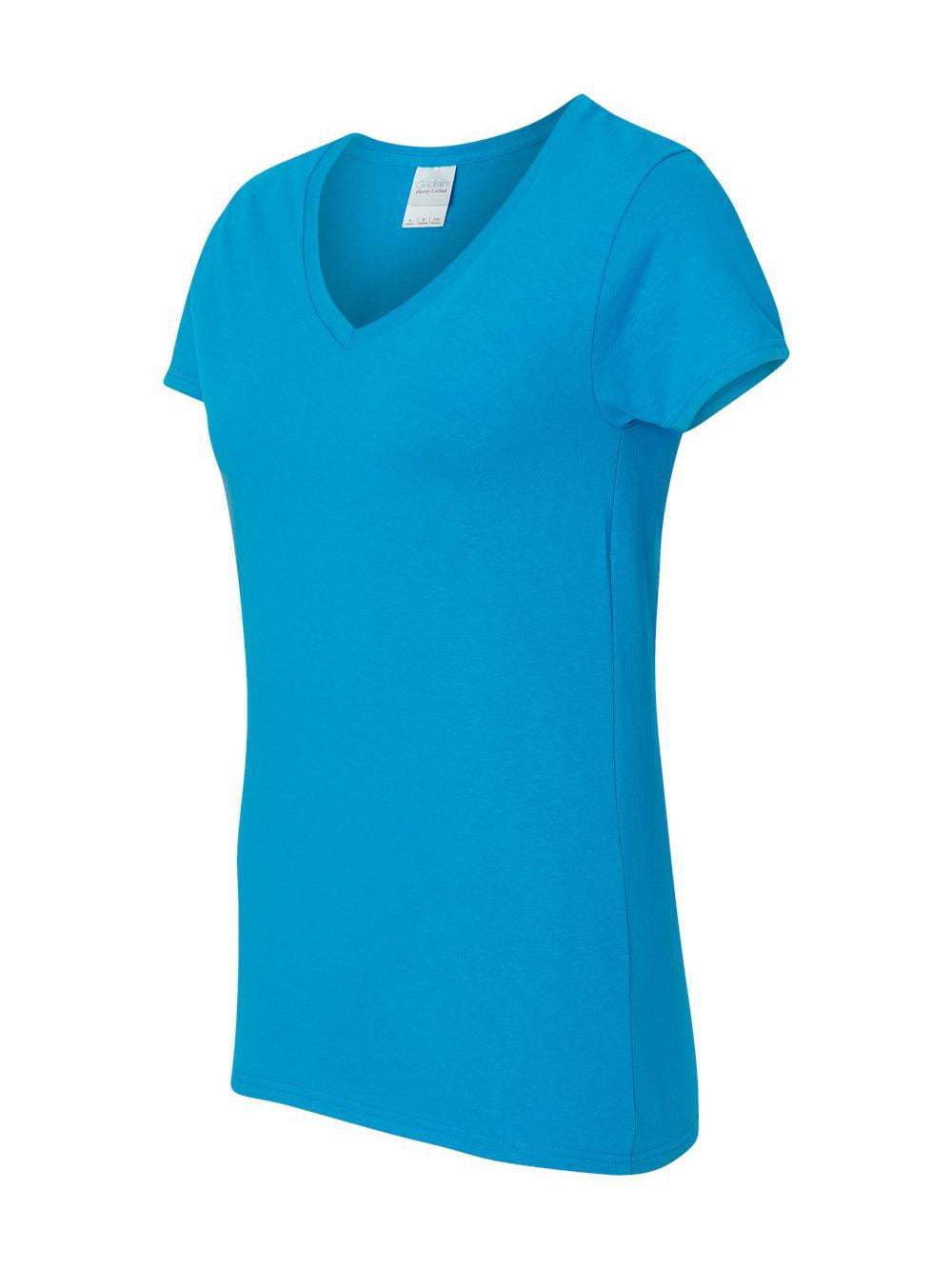 Gildan Heavy Cotton Women’s V Neck T Shirt 5v00l Sapphire