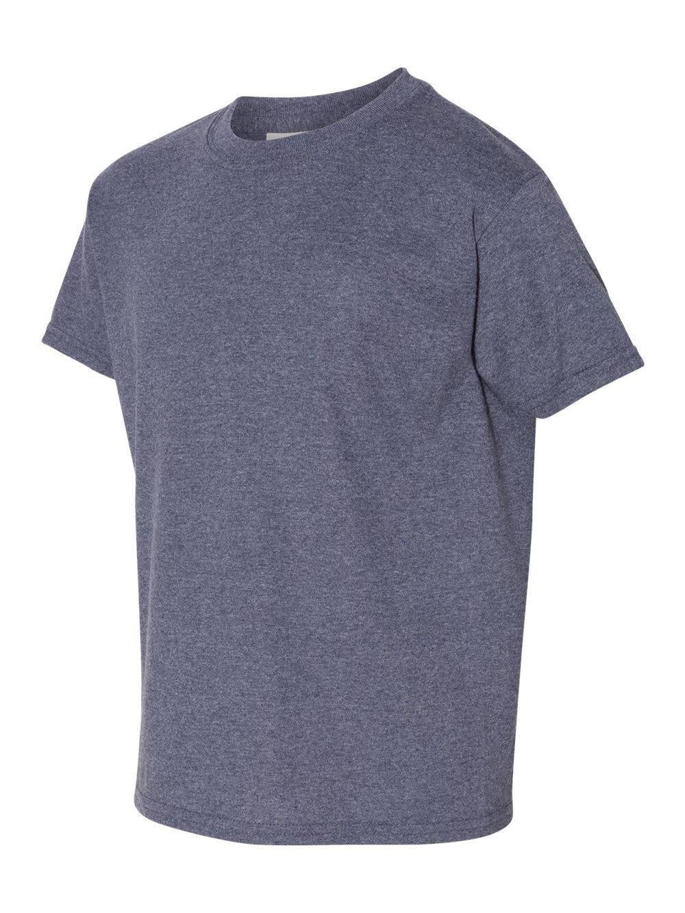 Gildan - Heavy Cotton Youth T-Shirt - 5000B - Heather Navy - Size: L ...
