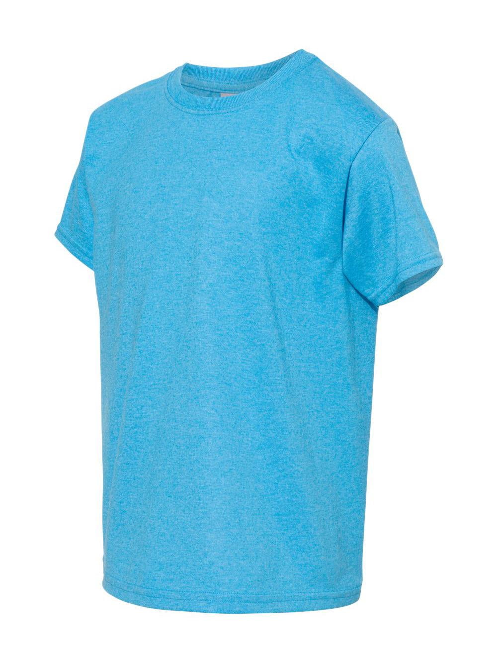 Gildan - Heavy Cotton Youth T-Shirt - 5000B - Heather Sapphire - Size ...